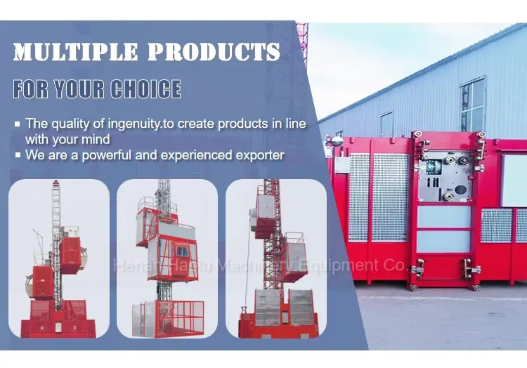 Two Cages Elevator For Construction Sc200/200 Rack Material Elevator ...