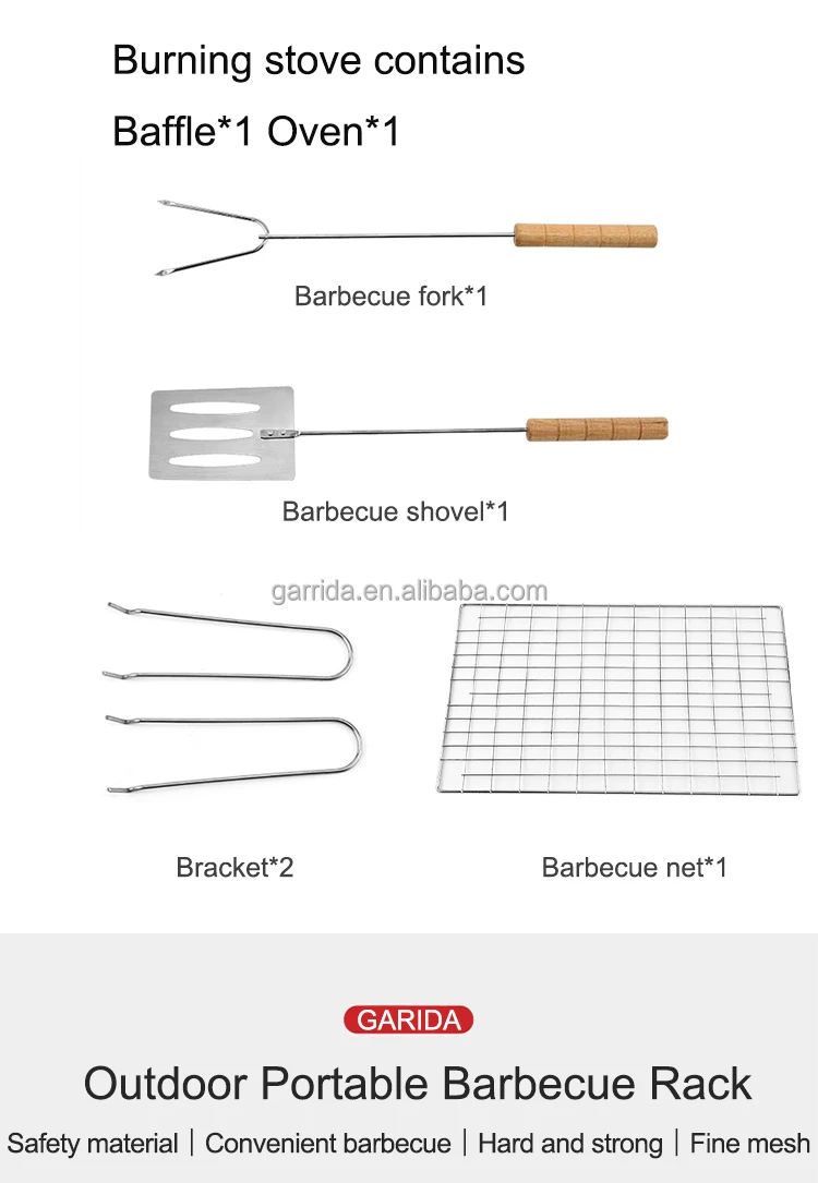 GARIDA Outdoor Portable Charcoal BBQ for Camping & More