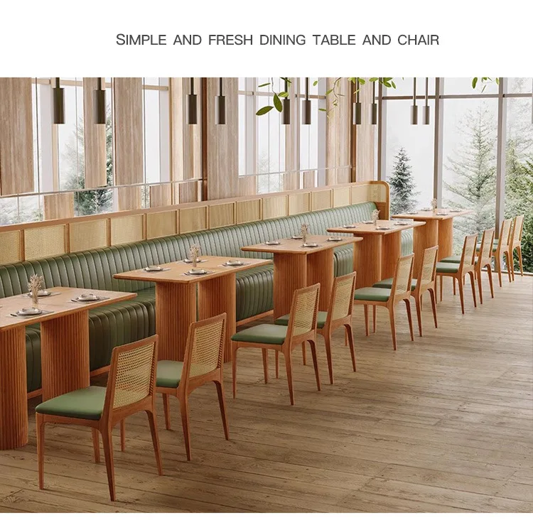 Customized Size Rattan Back Wooden Half Circle Restaurant Booth Seating ...
