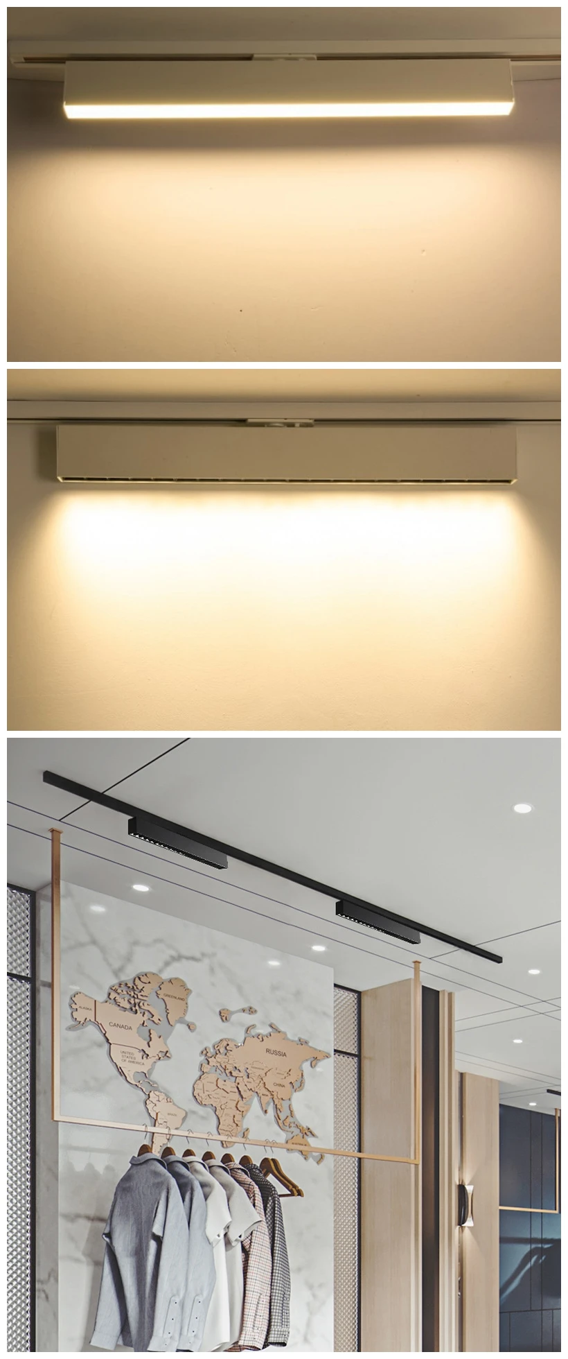 Modern LED Track Light Mounted Ceiling Lamp COB AC85-265V Linear ...