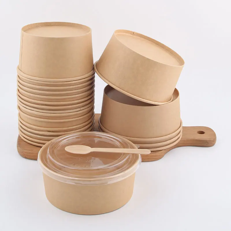 disposable biodegrad kraft takeaway box container soup cup packaging ...