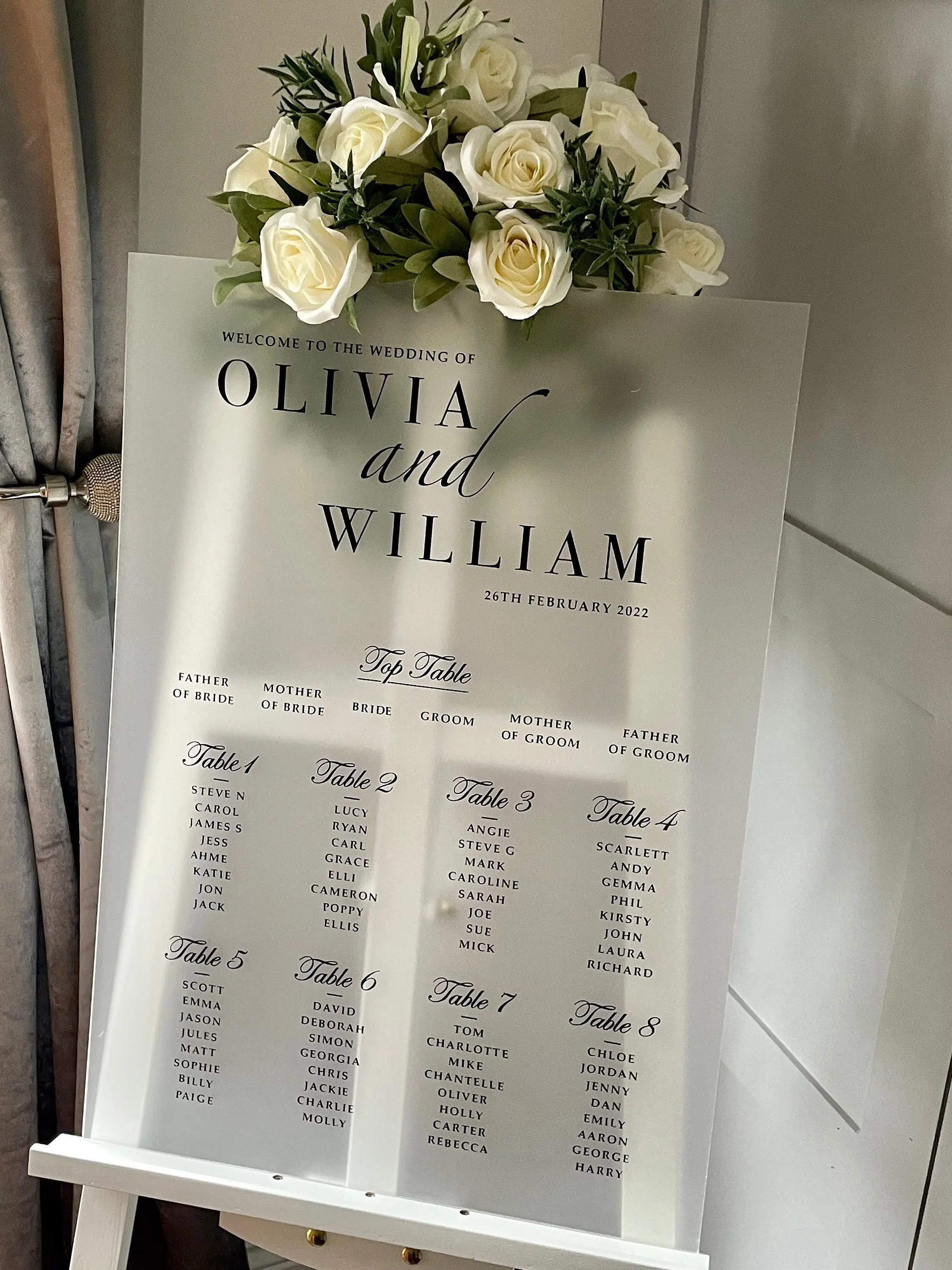 Plexiglass Frosted Wedding Signs - Customizable & Eco-friendly