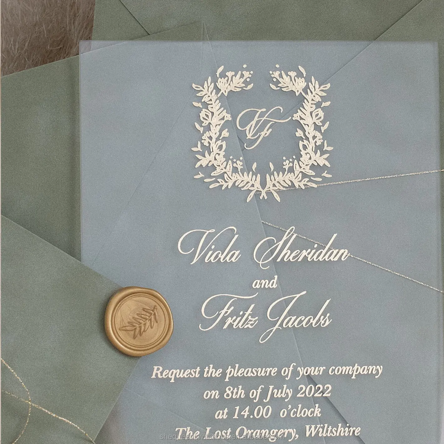 Sample Free Customized Design Clear Acrylic Wedding Invitations With ...