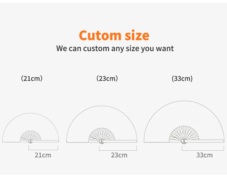 Custom Large Bamboo Fabric Portable Hand Fan For Events & Gifts Odm