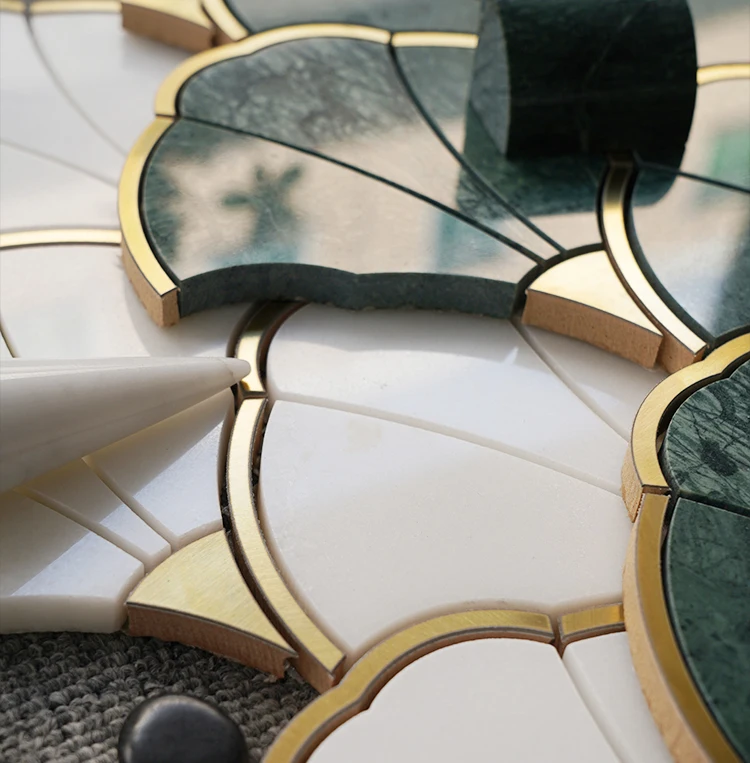 Lander Stone Waterjet Marble Mosaic Tile for Bathroom & Living Room ...