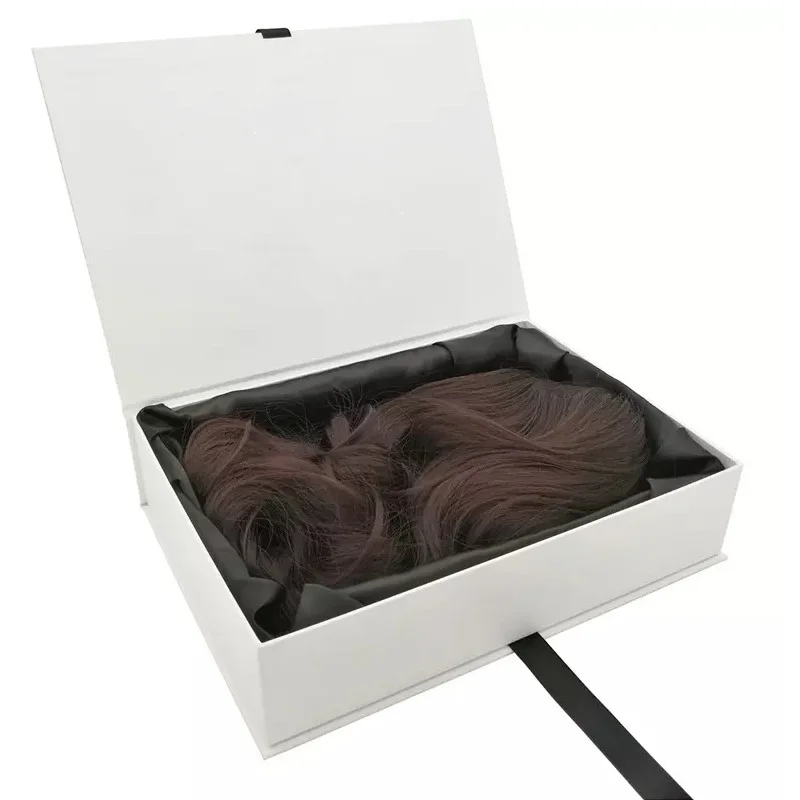 Luxury Large Deep Rectangular Satin Lace Packages Gift Boxes Human Hair ...