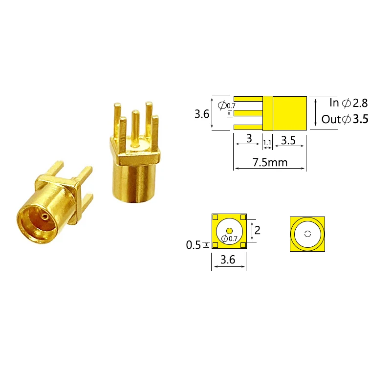 Mmcx Female Jack Solder Pcb Mount Straight Rf Coax Connector - Buy Mmcx ...