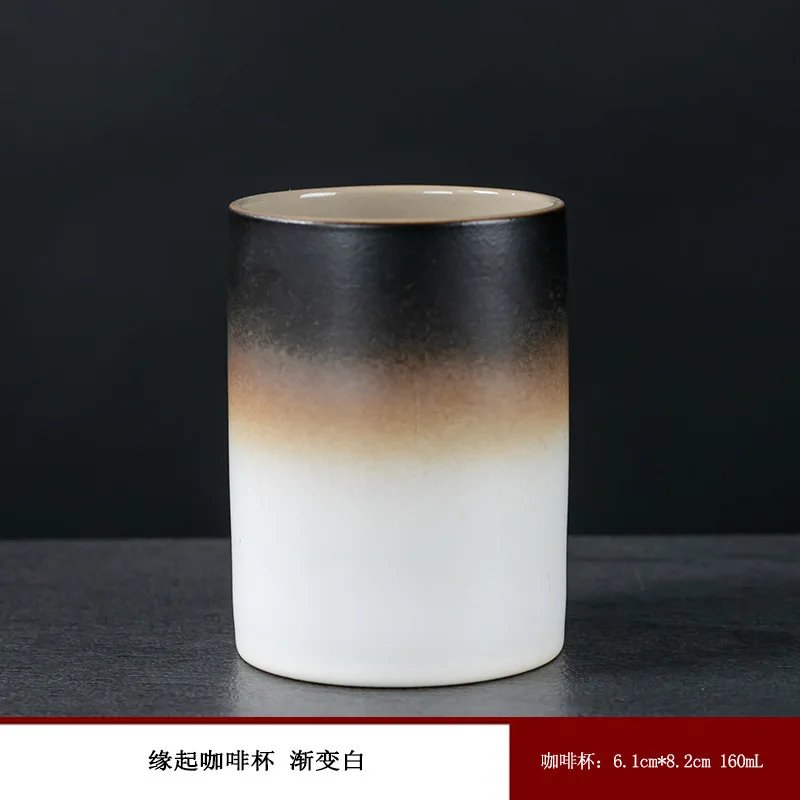Custom Logo Pottery Clay Coffee Mug Cup Gradient Glazed Japanese Arabic ...