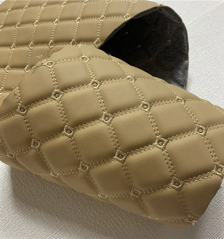 Synthetic Car Seat Embroidery PVC Sponge Leather Quilted