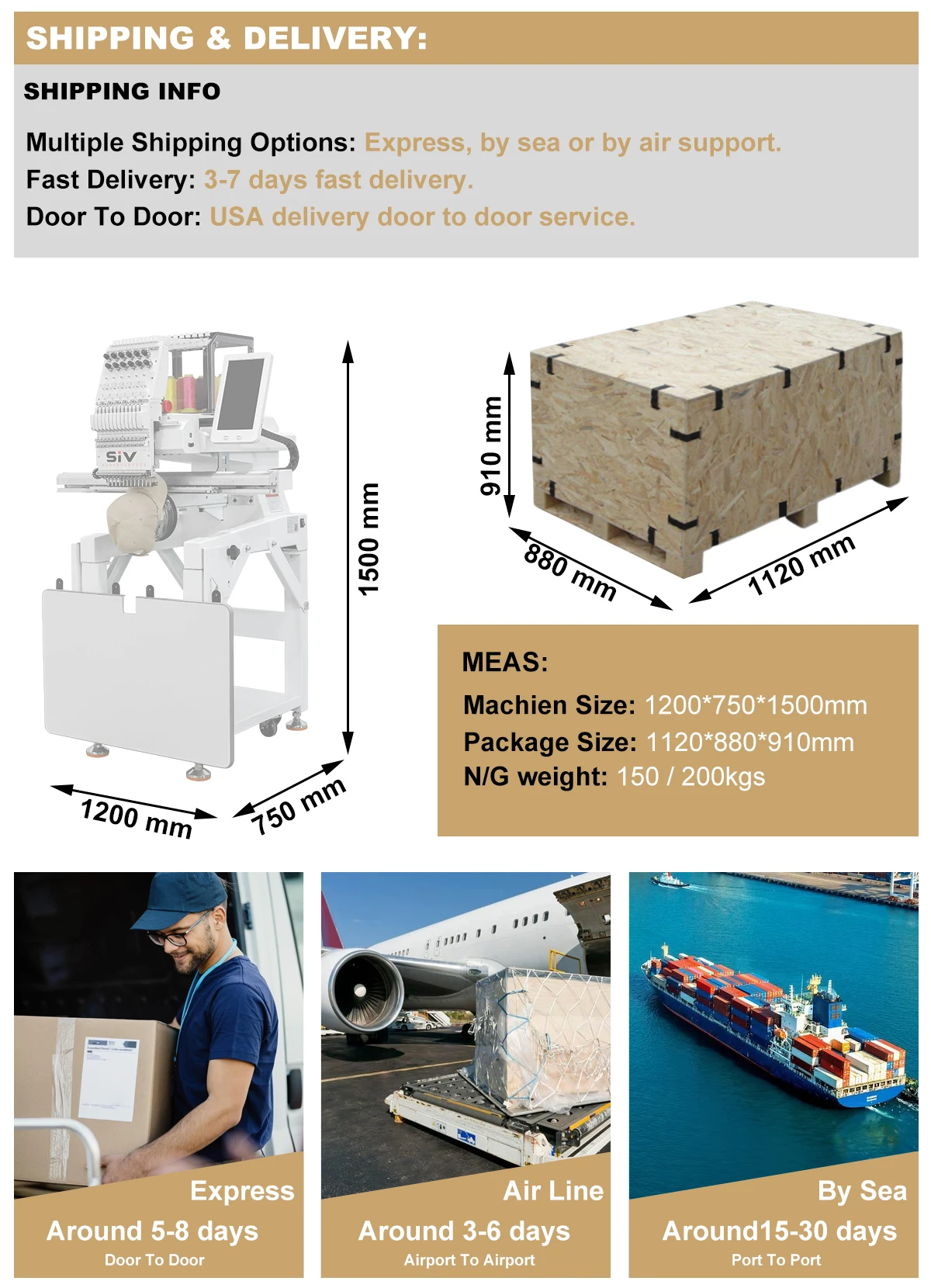 SIV Wholesale Digital Computer Embroidery Machine 1head