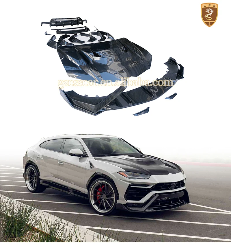 For Lamborghini Urus Body Kit Upgrade to Vors Style Glossy Black Carbon ...