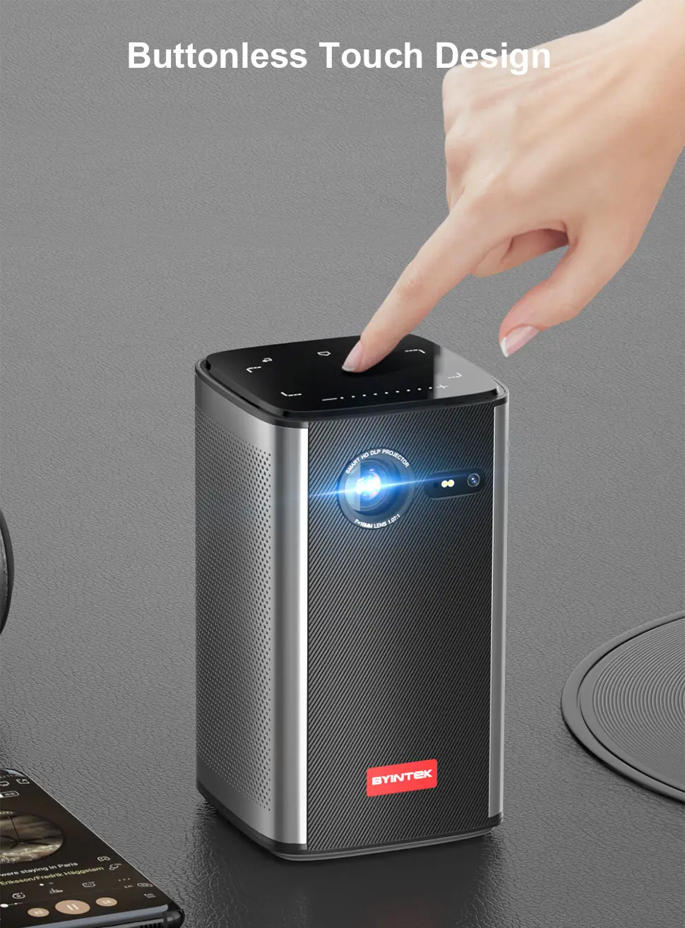 BYINTEK P70 3D 4K Smart Wifi Projector - Portable & Powerful