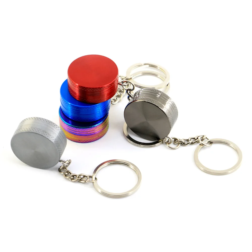 Colorful Portable Mini Herb Tobacco Grinder Metal 30mm Keychain Spice ...