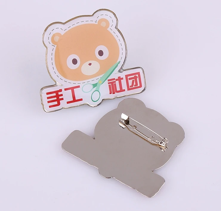 High Quality Epoxy Resin Company Logo Name Custom Brooch Lapel Pins For ...