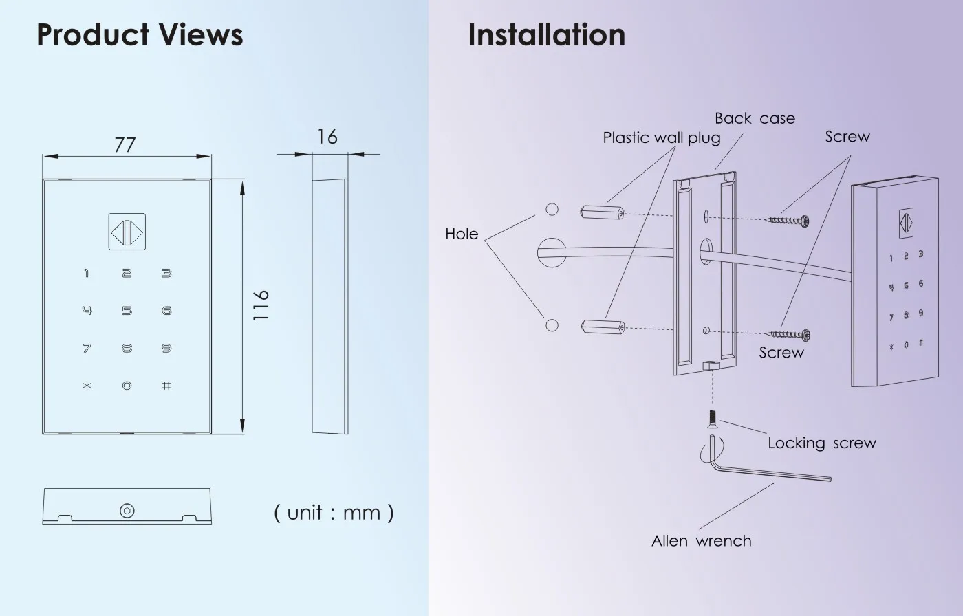 125khz Em-id Metal Case Waterproof Offline Standalone Keypad Access ...