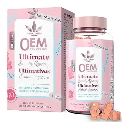Oem Ultimate Beauty Gummies 4 In 1 Gummy Hair,Skin Nails High Potency ...