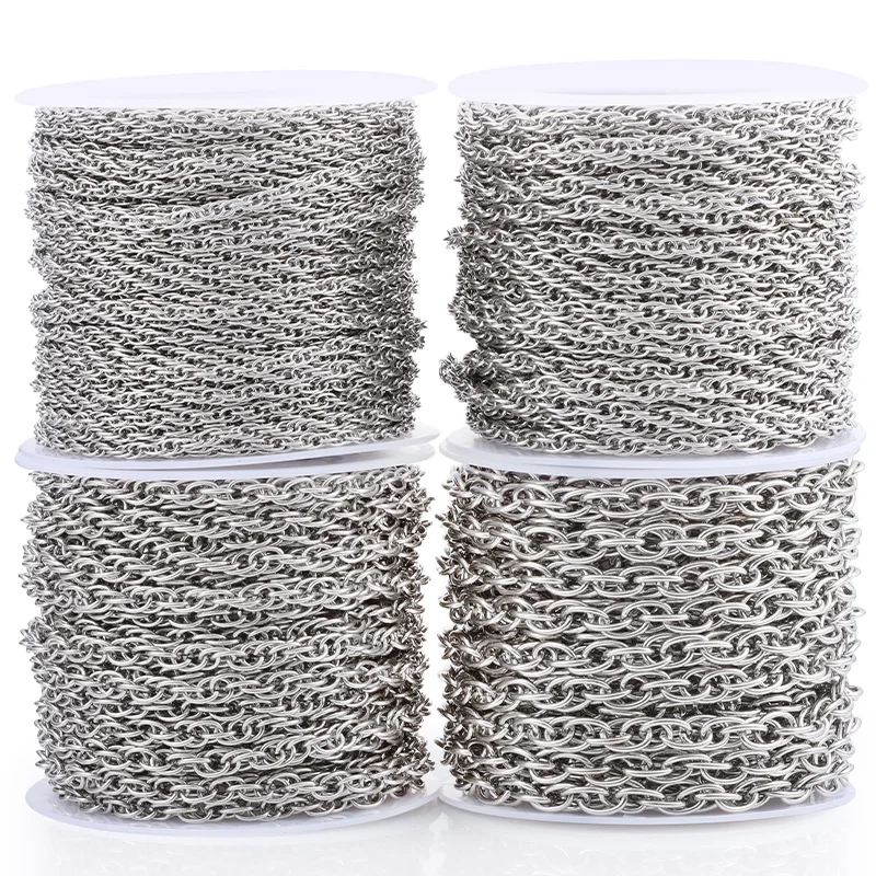 Charm O-Shaped Cuban Chain 304 Stainless Steel Chain Roll Jewelry ...