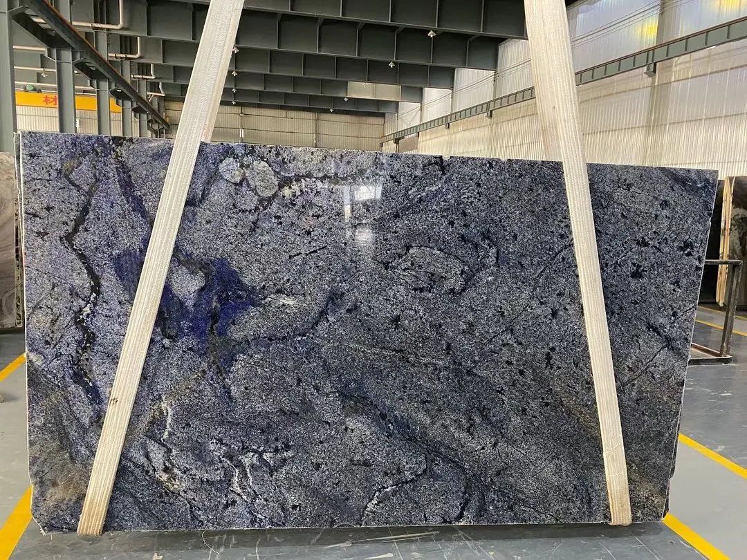 Luxury Brazilian Blue Slab Granite Natural Stone Blue Azul Bahia ...