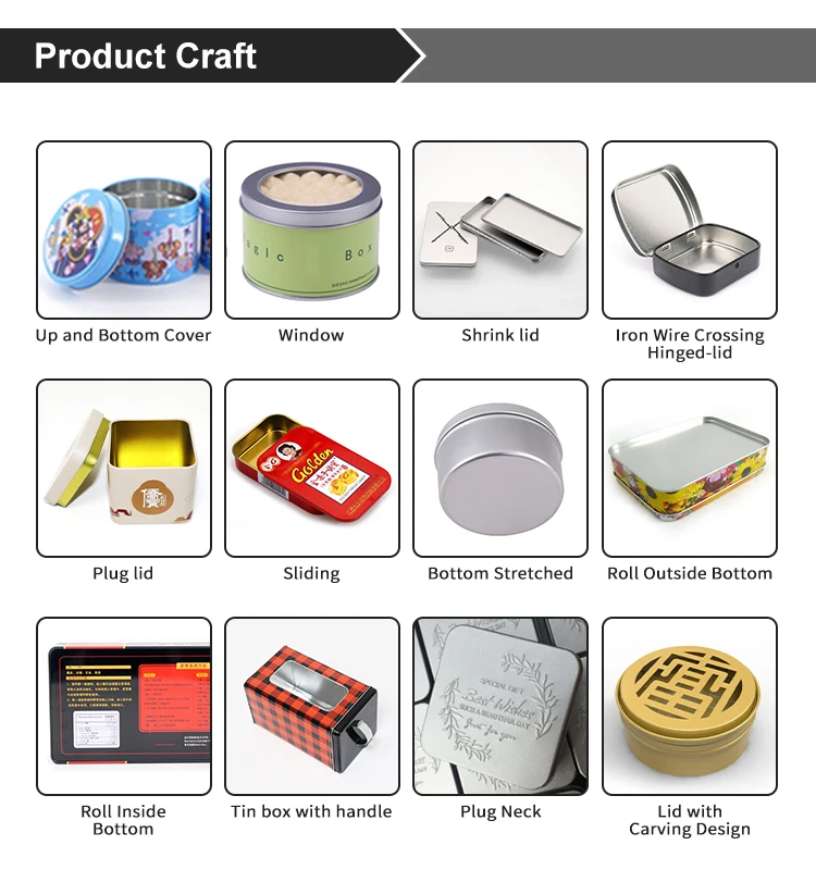 Small Rectangle Storage Tin Food Grade Container Packaging Slide Metal ...