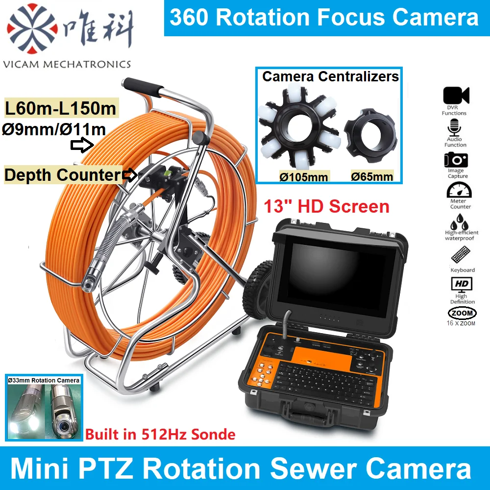 Vicam 360 Rodation Pipe Inspection Camera - 60m to 150m