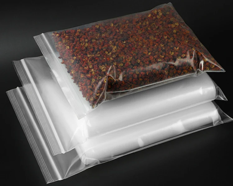 Reusable Red Side Zipper Waterproof Transparent Clear LDPE Zip Lock Bag ...