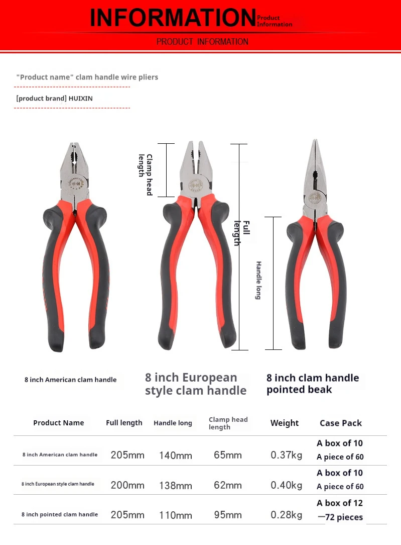 Wholesale 6inch Tiger Pliers 8inch Needle Nose Diagonal Nose Pliers ...