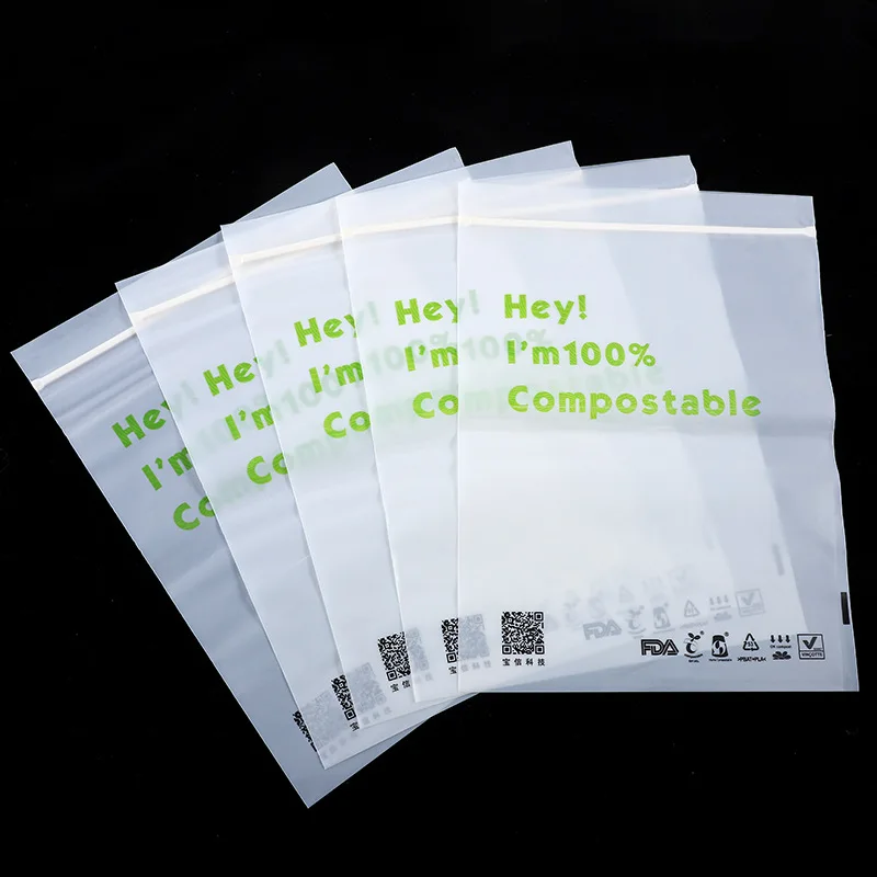 100% Compostable Zip Bag - Biodegradable Resealable Pouch