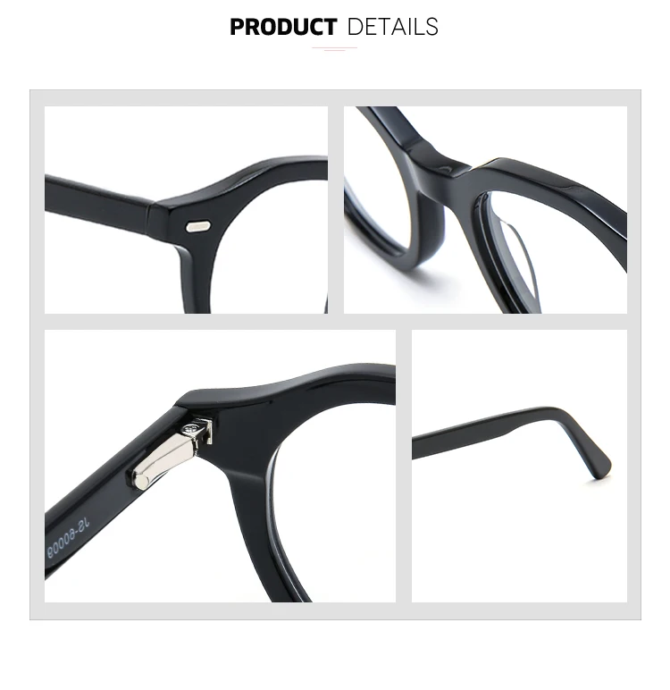JS60009 Custom logo Oversized Round Acetate Frame Optical Glasses ...