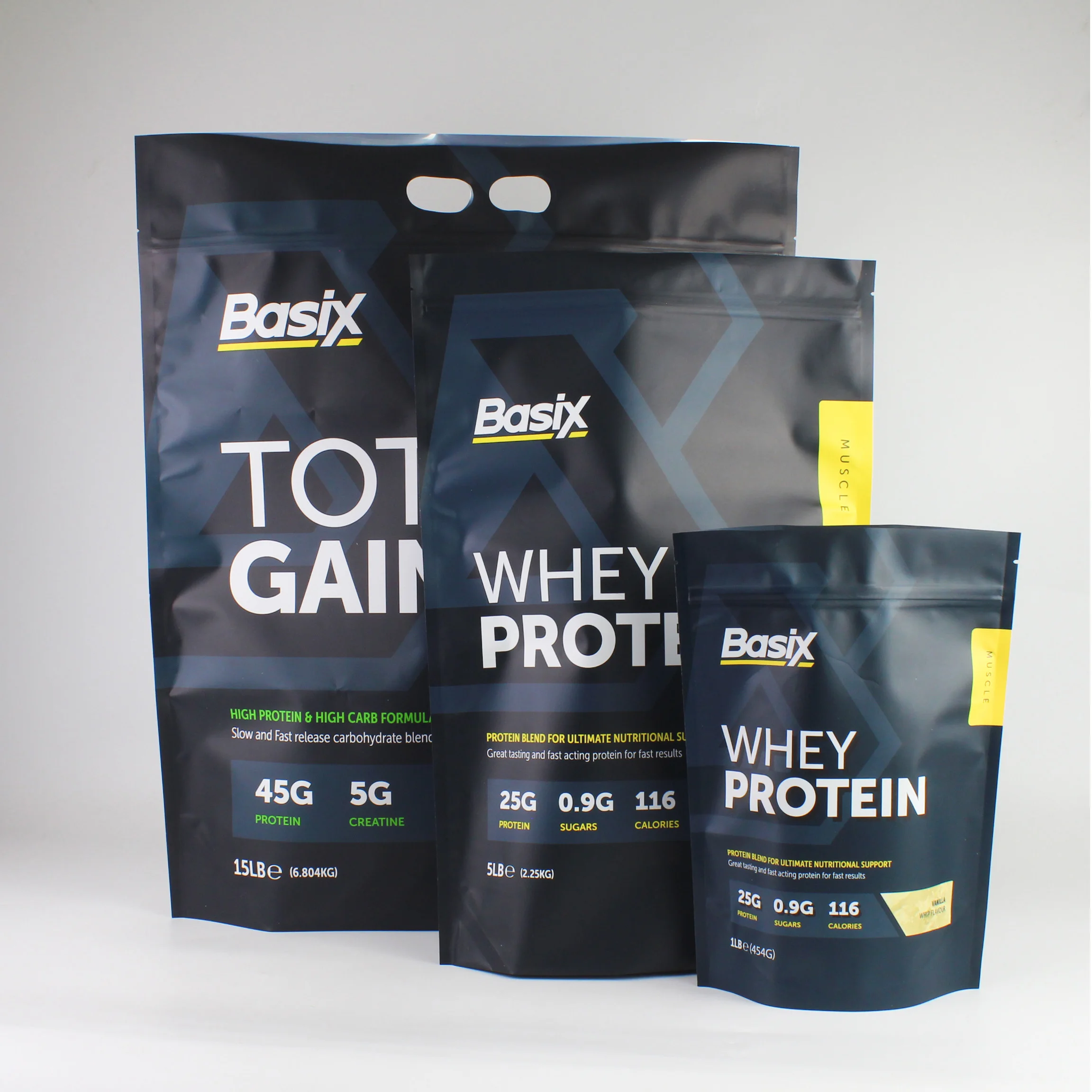 Custom Printed Whey Protein Packaging Stand Up Pouch Bag Resealable ...