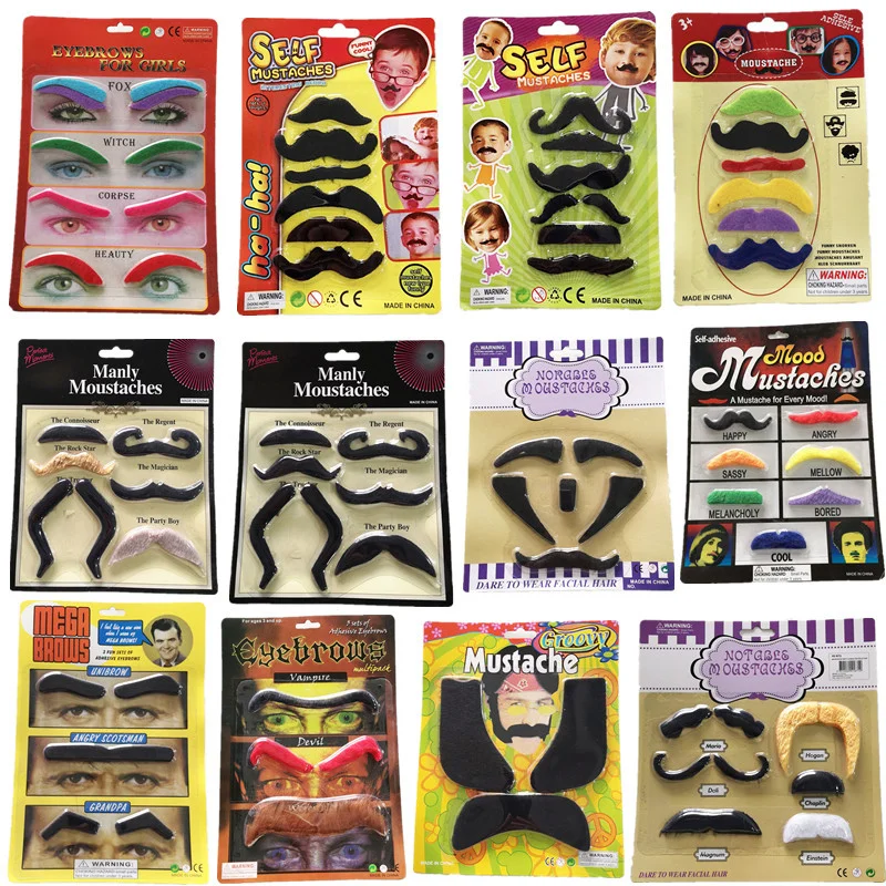2021 Human Fake Mustaches Mustache Fiesta Party Supplies Self Adhesive ...