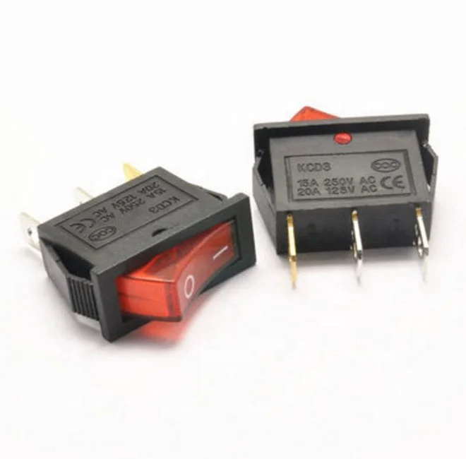 Original Push Button Welder Rocker Switch Kcd3-101n 15a/250v Red With ...