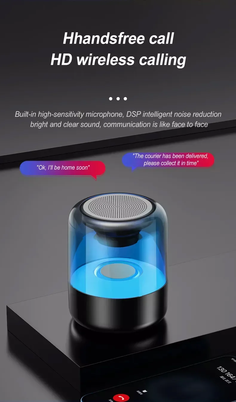 Multifunctional Wireless Colorful Led Light Speaker Mini Glazed Lamp ...