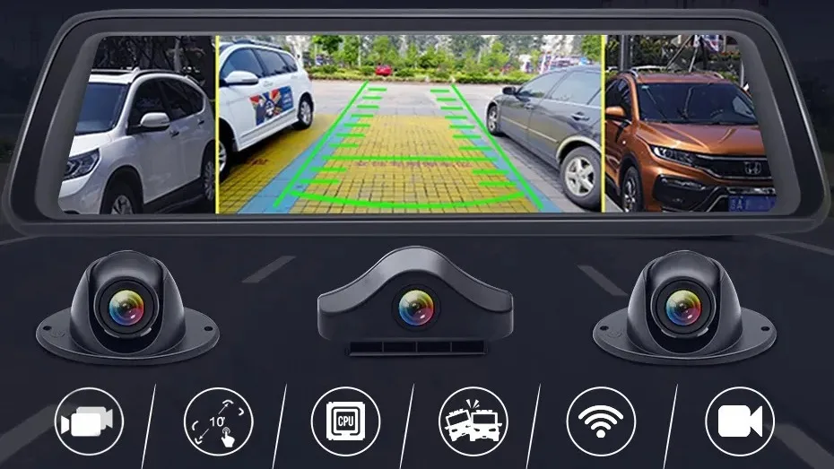 10 Inch Touch Screen 4g Adas Android Driving Recorder 24h Real Time ...