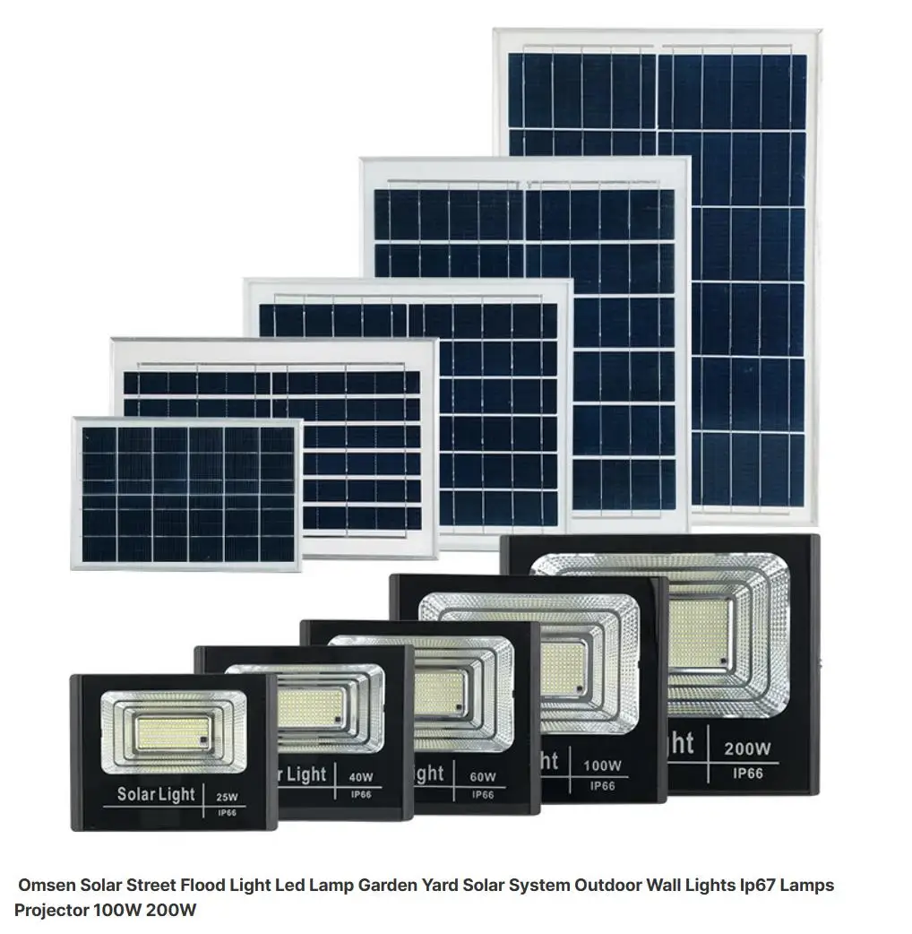 200w Solar Powered Panel Light Street Wall Light Outdoor Led Lamp ...