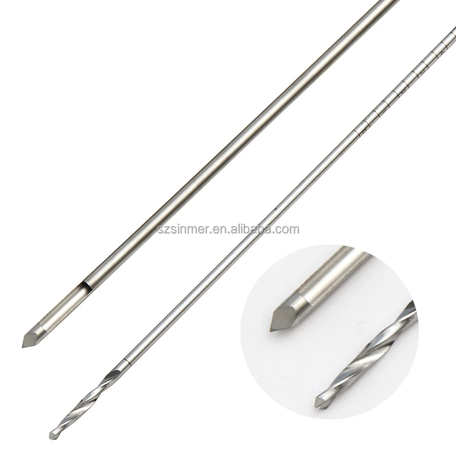 Trocar Needle with Echo Tip Curved Safety Wire Guide