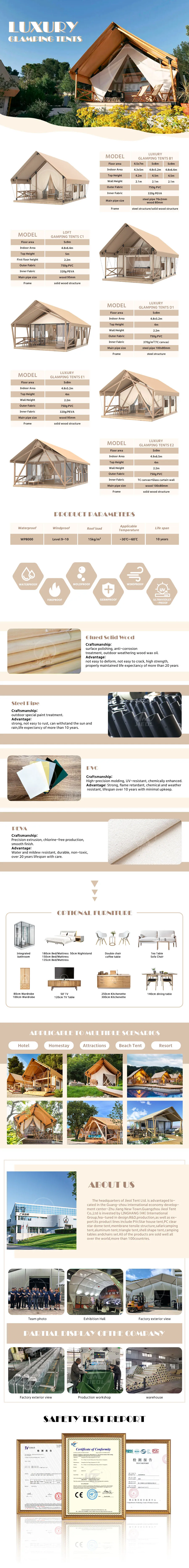 Jieol Hot Sale Luxury Safari Tent Lodge Hotel Resort Glamping| Alibaba.com