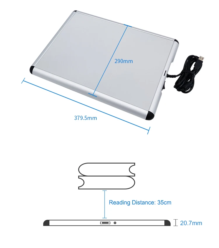 RFID Workstation Reader 13.56mhz Desk Pad HF Self-Service Book Loan ...