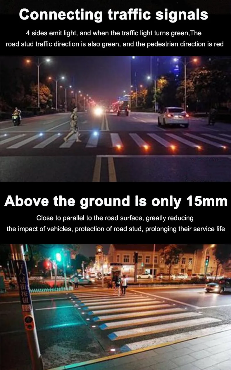 Owleye IP68 Waterproof White Aluminum Solar Road Stud LED Blinking ...