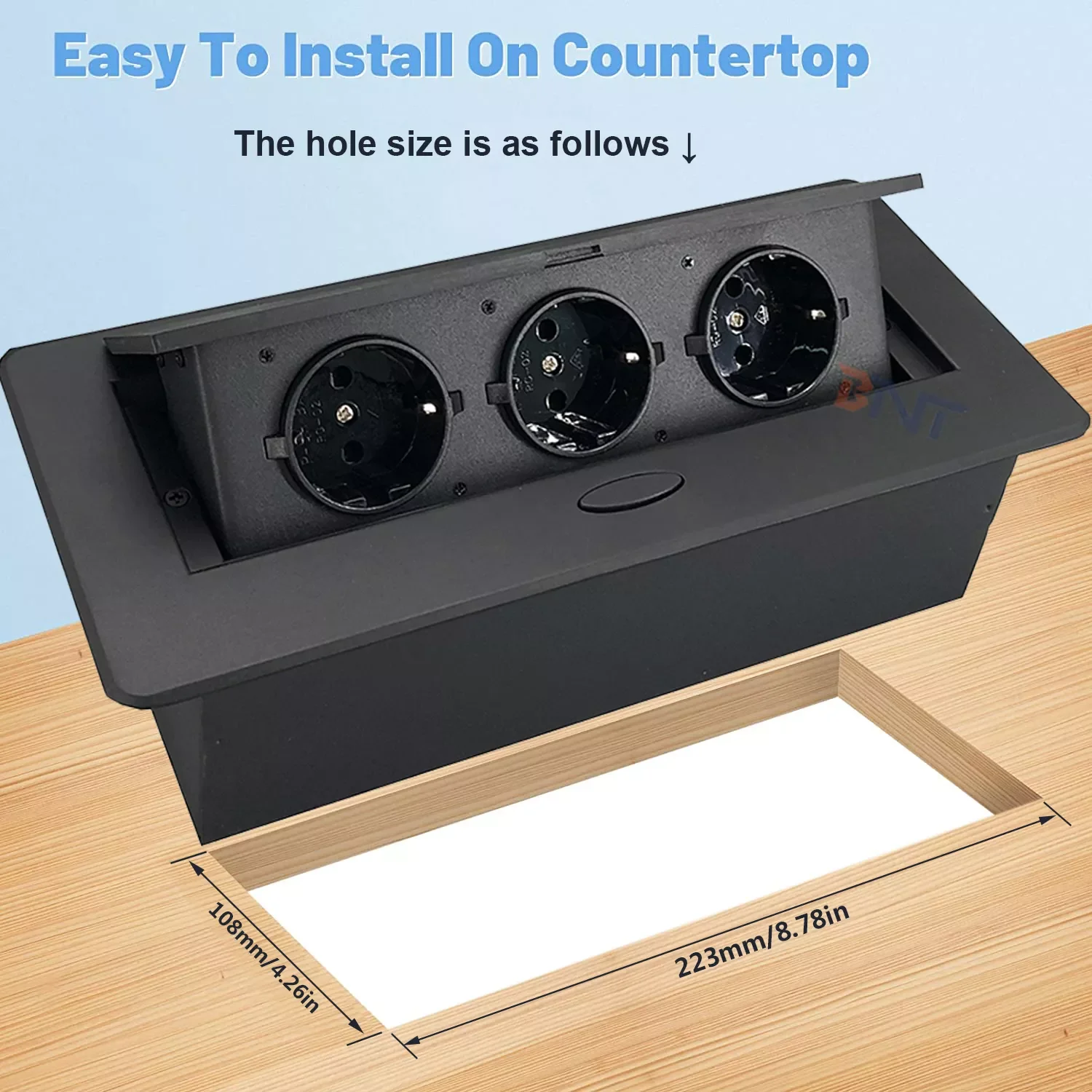 Euro 16A 220V Pop-up USB Charge Socket IP44 - Desktop Outlet
