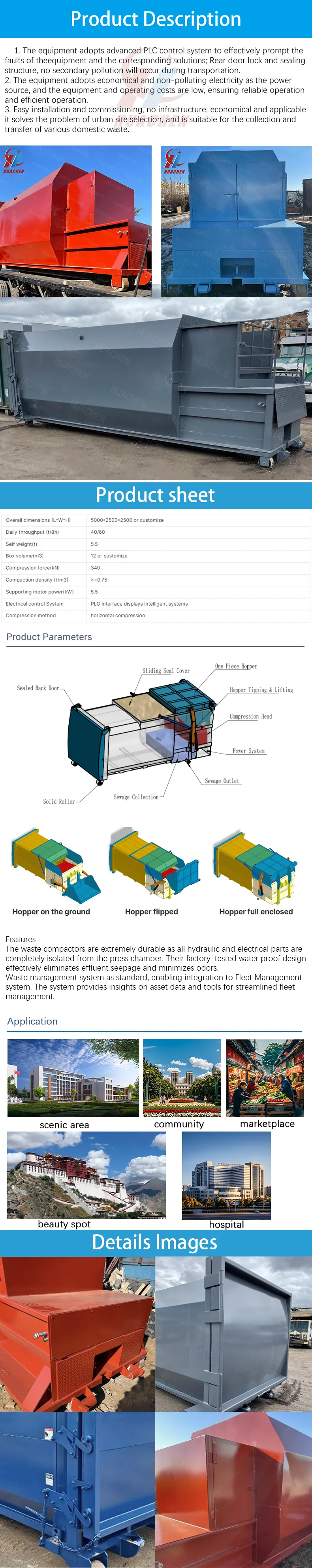 Commercial Industrial Bin Compactor Self Contained Compactors for Waste ...
