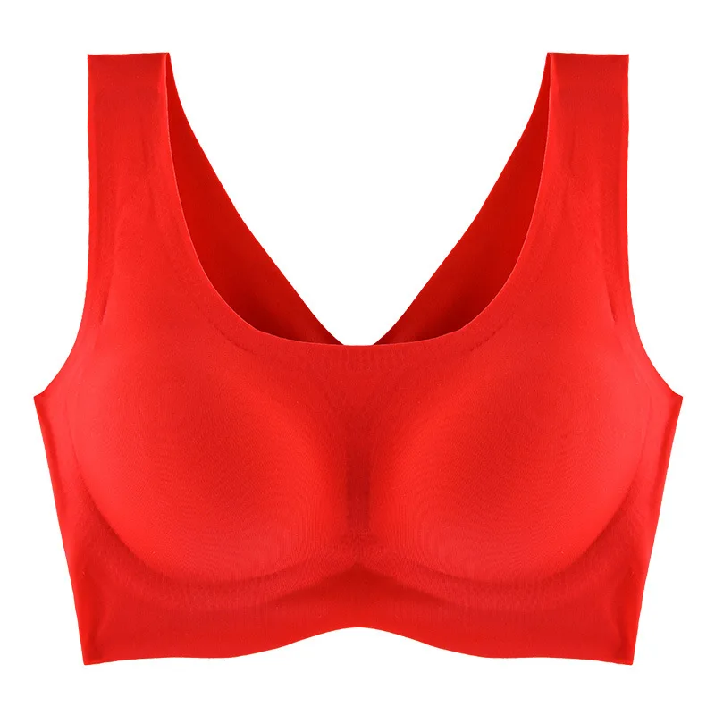 Woman Large Maxi Bras Sexy Seamless Wire Free Push Up Bra Plus Size ...