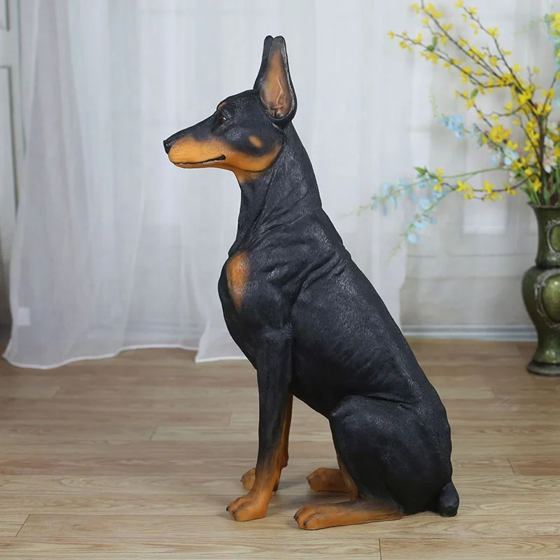 Doberman Dog Figurine - Lifesize Garden Resin Crafts Statue