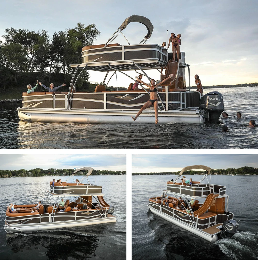 Custom 30ft Luxury Aluminium Party Barge Fishing Pontoon