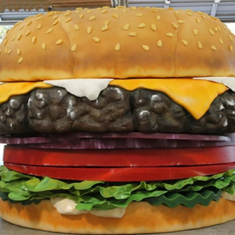 Fiberglass Hamburger Statue - Perfect for Restaurant Decor