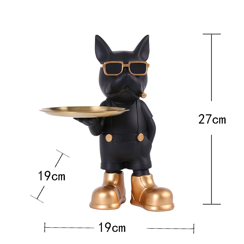 DREA French Bulldog Butler Statue - Resin Home Decor
