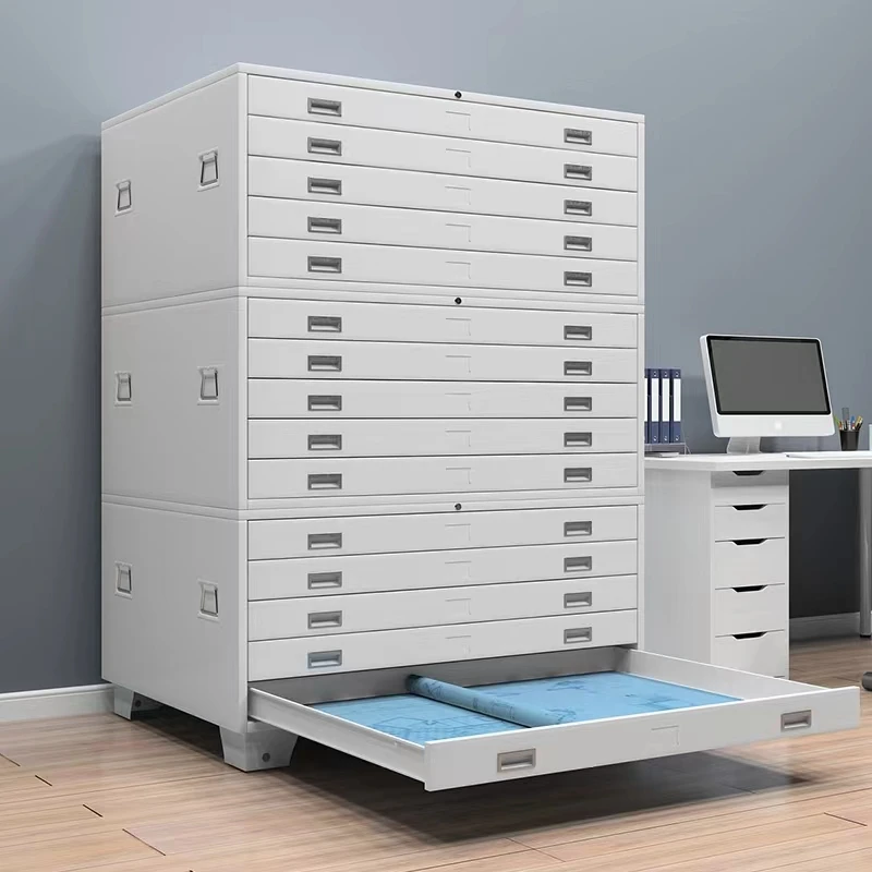 Archi Steel Wide Many Small Drawers Map Flat File Cabinet