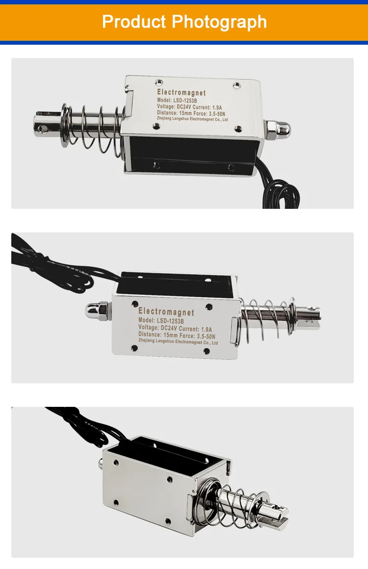 Push Pull Electromagnet Lsd-1253b Solenoid Thrust Force Open Frame ...