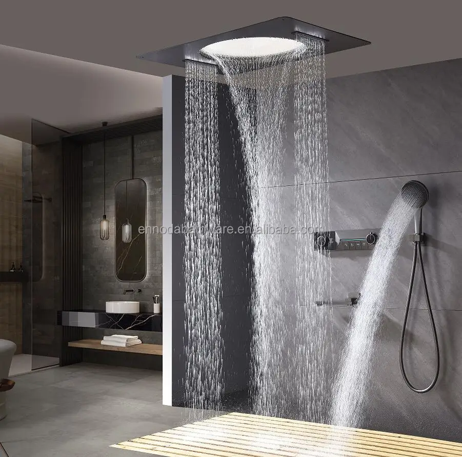 Ceiling Embedded 600*800mm LED Shower Head - Digital Display