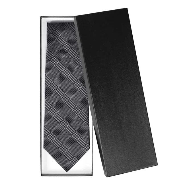 Custom Logo Printed Empty Neck Tie Box Ribbon Necktie Packaging Gift ...