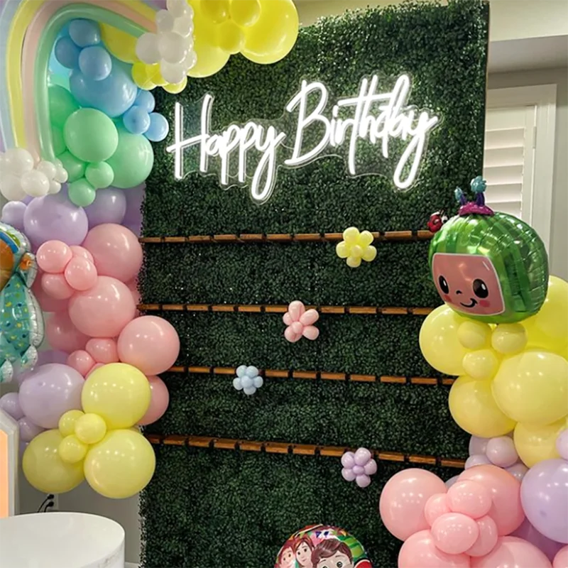 Happy Birthday Backdrop - Custom LED Neon Sign for Party
